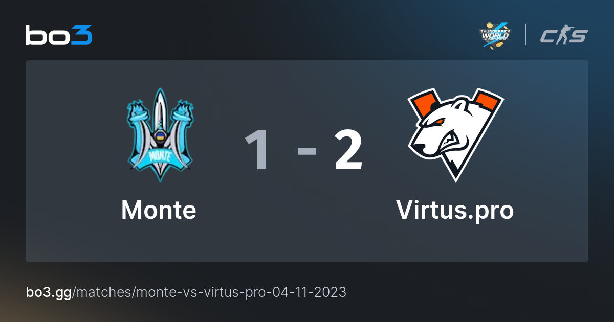 Monte vs Virtus.pro - CS2 Match at Thunderpick World Championship 2023