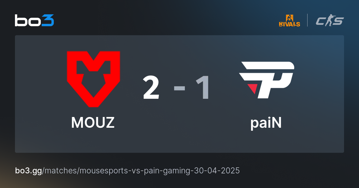 MOUZ vs paiN - CS2 Match at BLAST Rivals Spring 2025