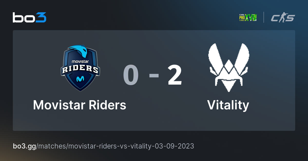 Movistar Riders vs Vitality - CS2 Match at ESL Pro League Season 18