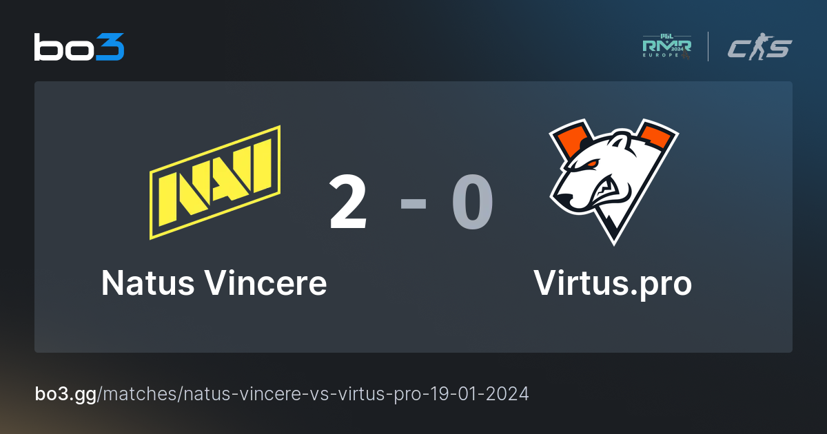 Natus Vincere vs Virtus.pro - Partido de CS2 en PGL Major Copenhagen 2024: European Qualifier A