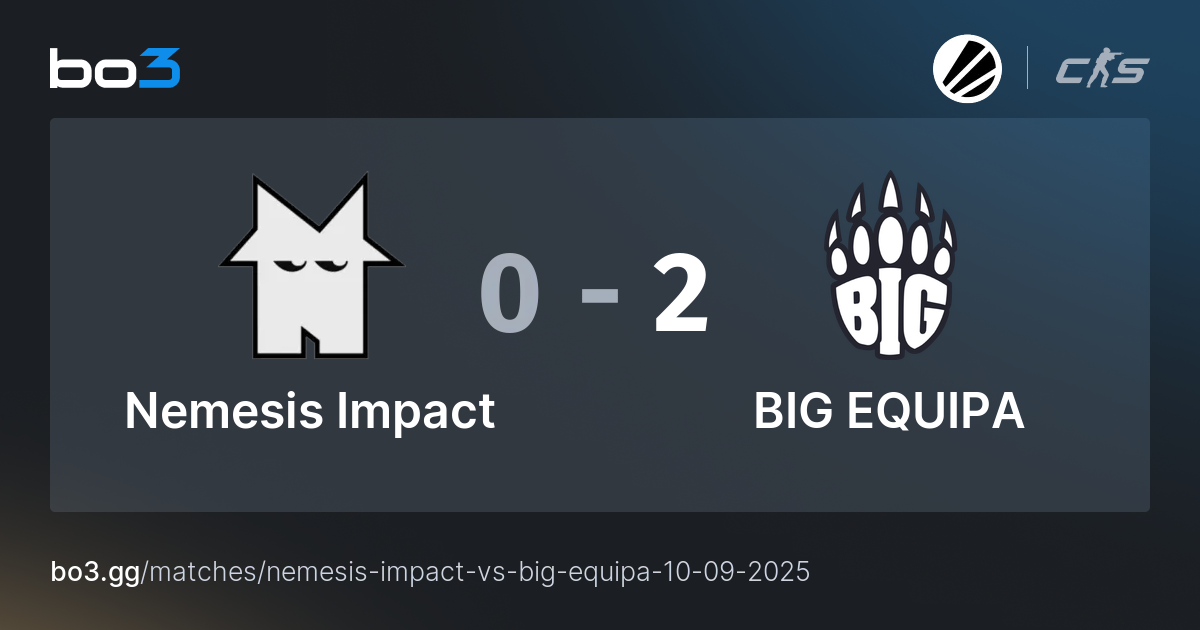 Nemesis Impact vs BIG EQUIPA - Live - CS2 Match at ESL Impact League ...