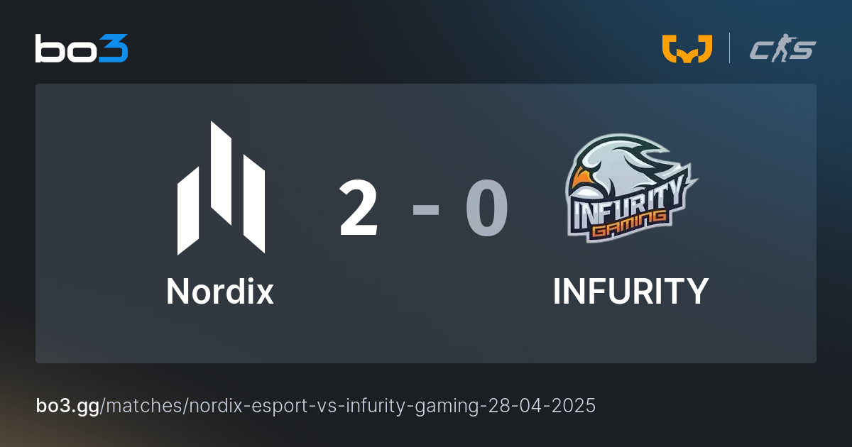 Nordix vs INFURITY - CS2 Match at Good Game-ligaen Spring 2025