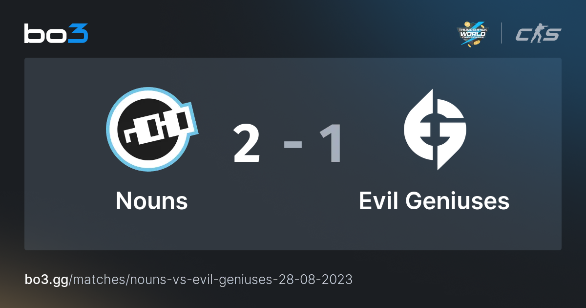 Nouns vs Evil Geniuses - CS2 Match at Thunderpick World Championship 2023: North American Series #2