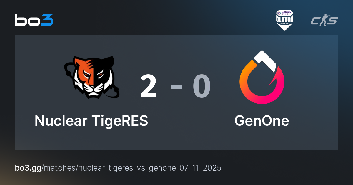 Nuclear TigeRES vs GenOne - 라이브 - NODWIN Clutch Series 2에서의 CS2 경기