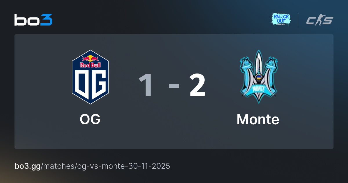 OG vs Monte - Live - CS2 Match at DreamHack Knockout Stockholm 2025