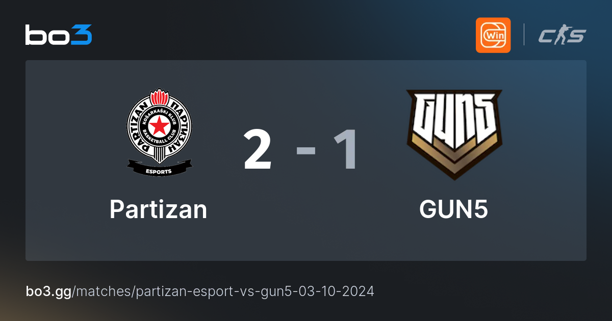 Partizan vs GUN5 - CS2 Match at Winline Insight Season 5