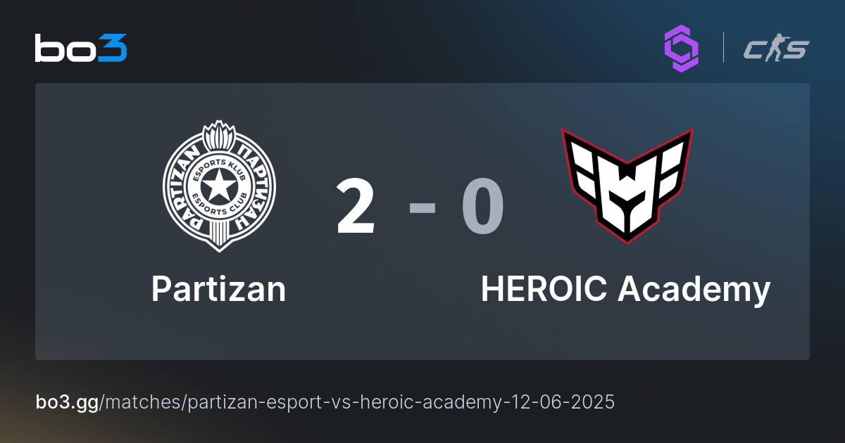 Partizan vs HEROIC Academy - CS2 Match at CCT Season 3 European Series 3