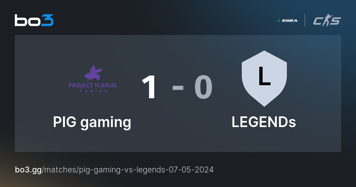 PIG gaming vs LEGENDs - CS2 Match at ESEA Season 49: Advanced Division ...