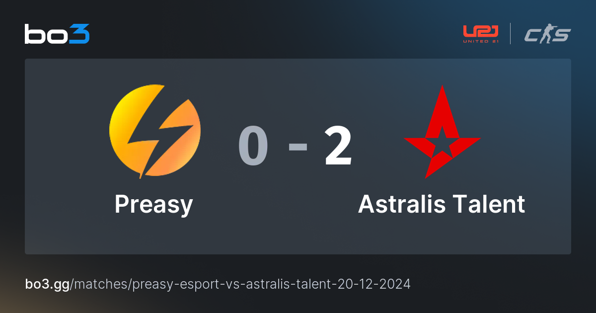 Preasy vs Astralis Talent - CS2 Match at United21 Season 24