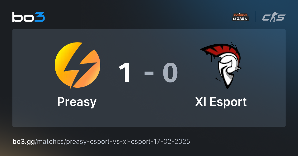 Preasy vs XI Esport - Live - CS2 Match at Dust2.dk Ligaen Season 28