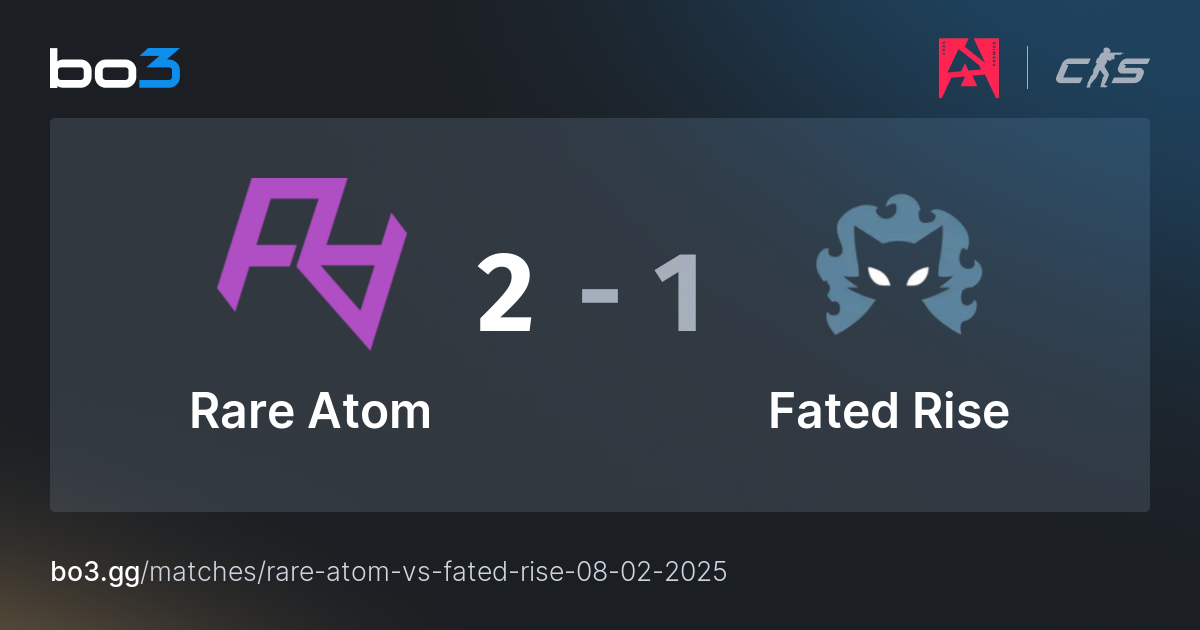 Rare Atom vs Fated Rise - CS2 Match at BLAST Rising Asia Spring 2025: Closed Qualifier