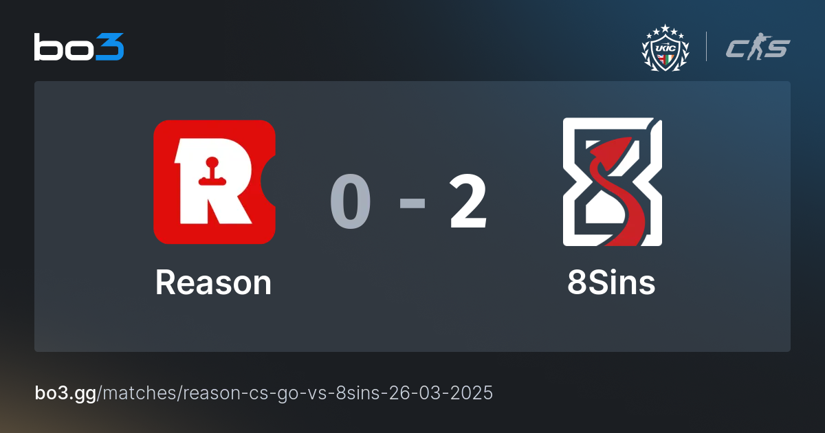 Reason vs 8Sins - CS2 Match at UKIC League Season 5: Division 1