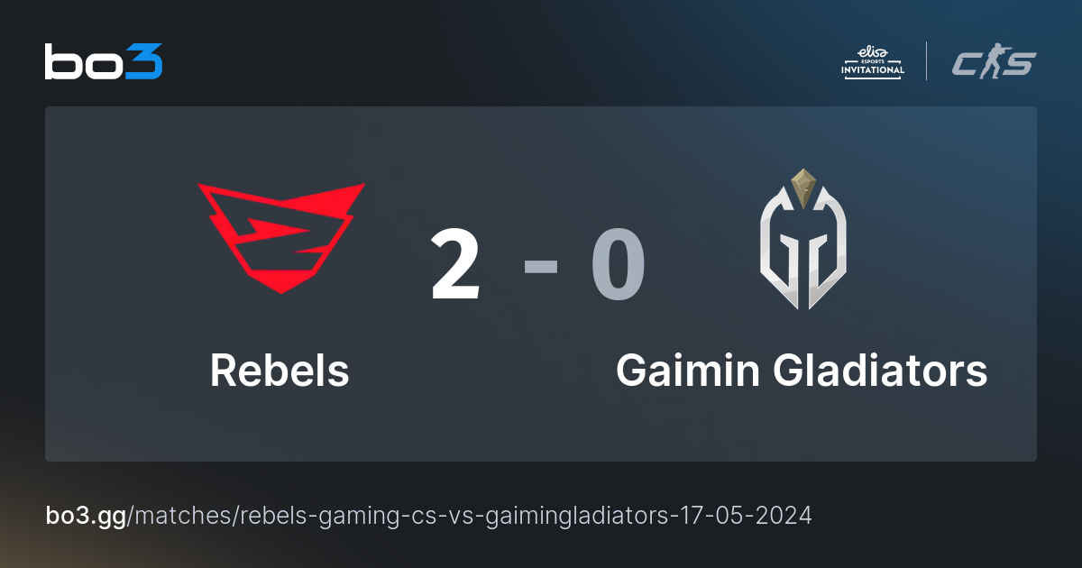 Rebels vs Gaimin Gladiators - CS2 Match at Elisa Invitational Spring 2024