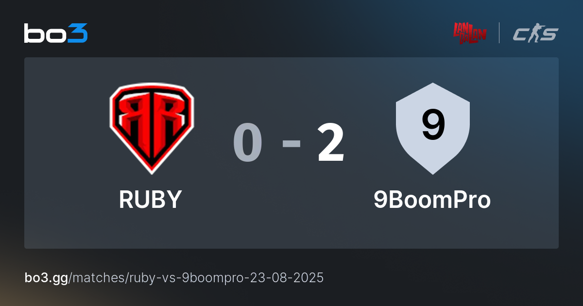 RUBY vs 9BOOMPRO - CS2 Match at LanDaLan 3: Closed Qualifier