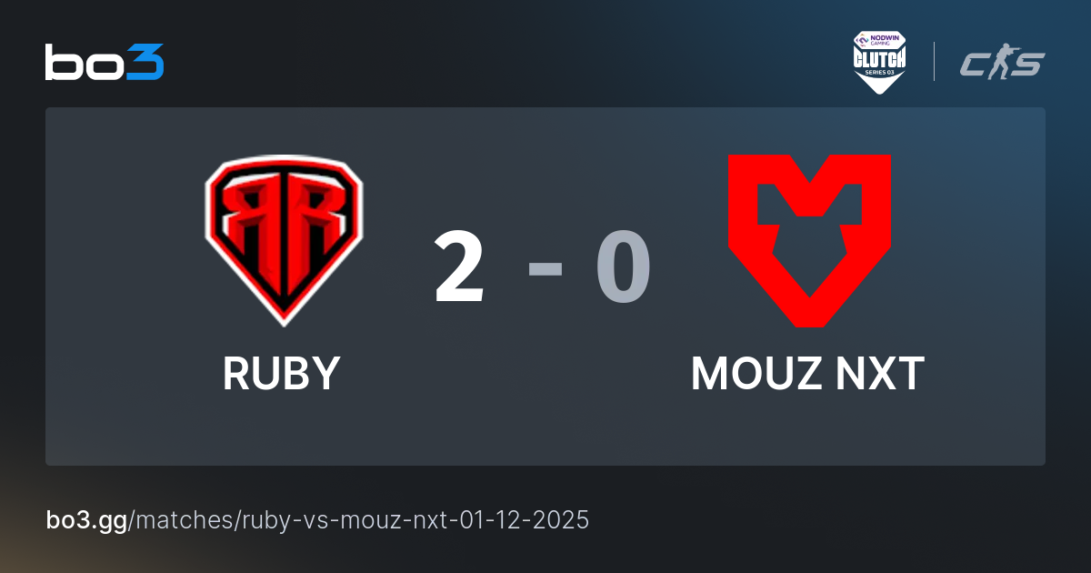 RUBY vs MOUZ NXT Visée - CS2 Match au NODWIN Clutch Series 3