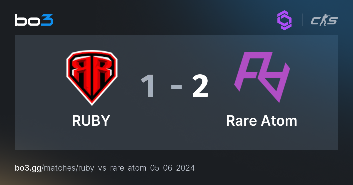 RUBY vs Rare Atom - CS2 Match at CCT Season 2 European Series 5