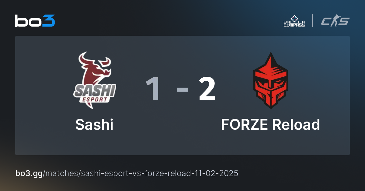 Sashi vs FORZE Reload - En vivo - Partido de CS2 en YaLLa Compass Winter 2025