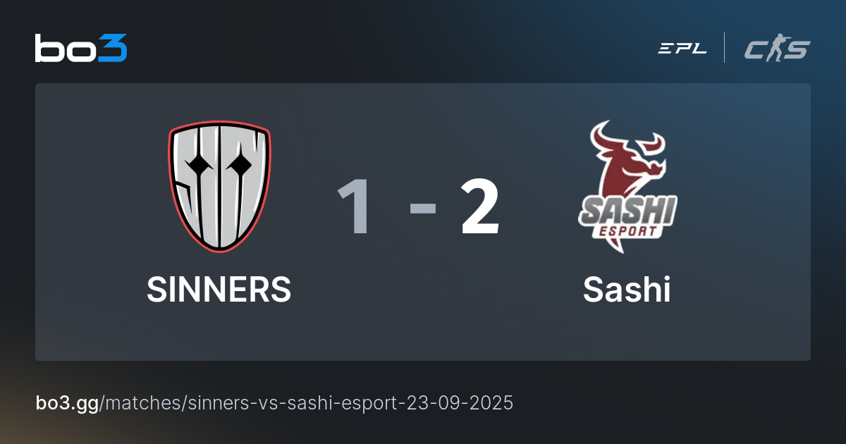 SINNERS vs Sashi - CS2 Match at European Pro League Series 2