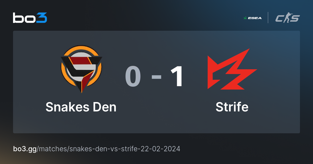 Snakes Den vs Strife - Partido de CS2 en ESEA Season 48: Advanced Division - North America