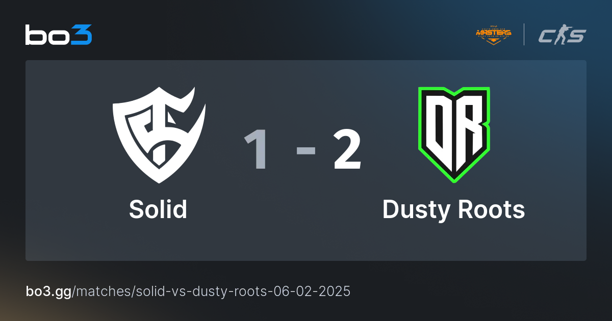 Solid vs Dusty Roots - CS2 Match at BLAST Rising South America Spring 2025: Closed Qualifier