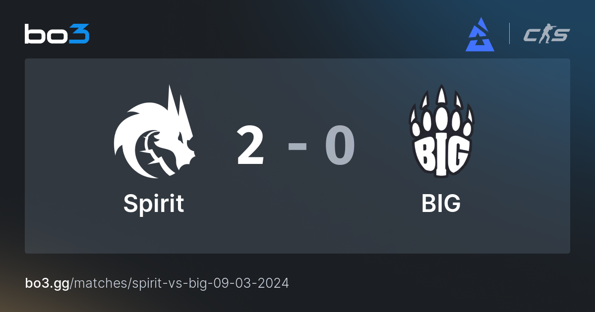 Spirit vs BIG - CS2 Match at BLAST Premier: Spring Showdown 2024