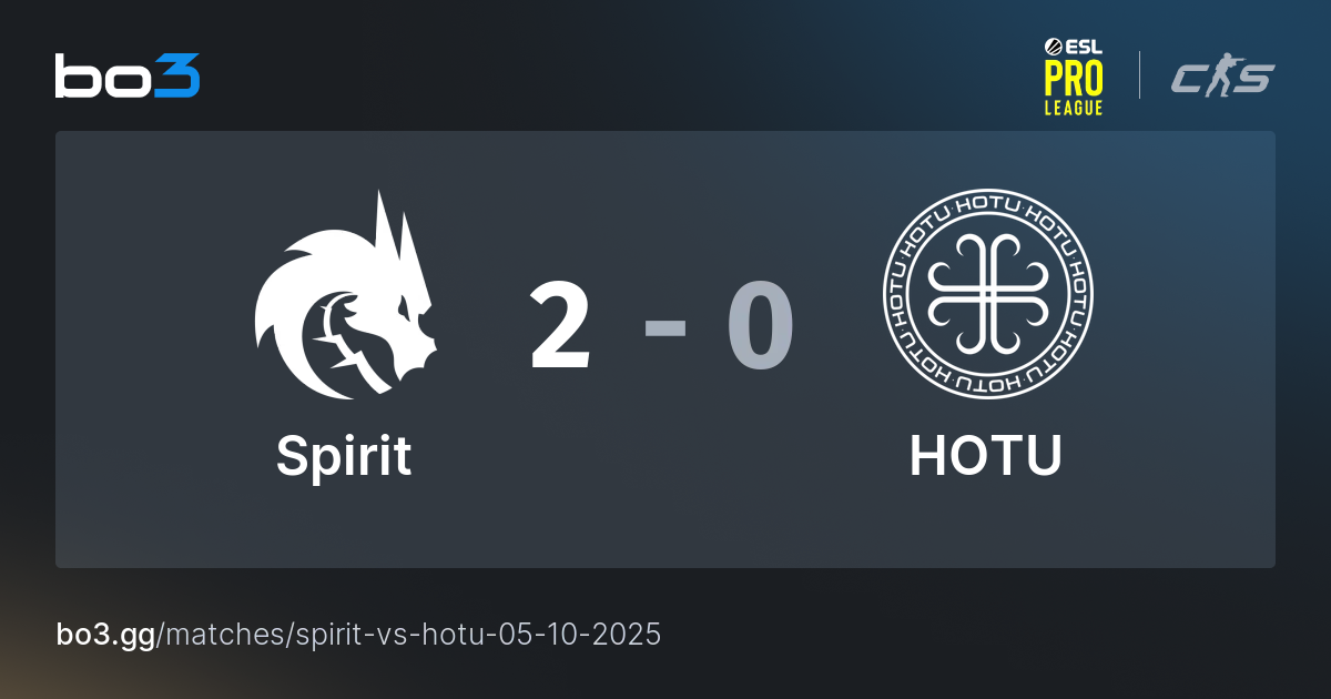 Spirit vs HOTU - CS2 Match at ESL Pro League Season 22