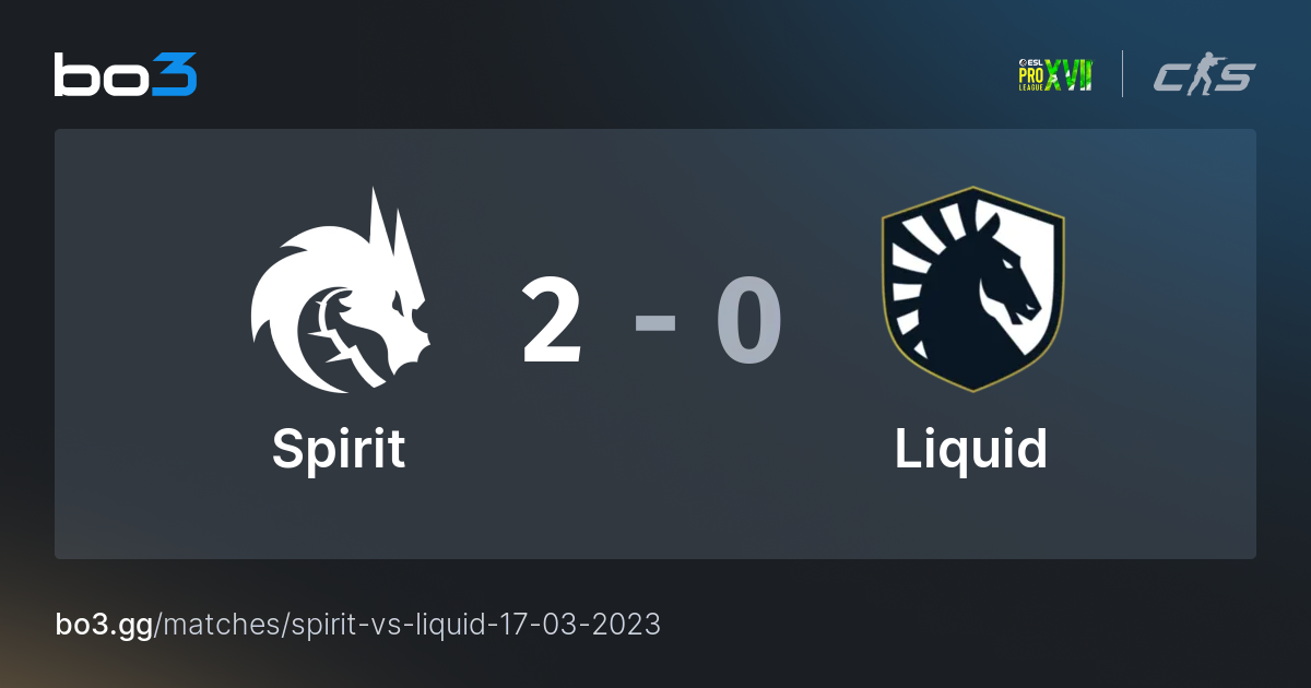 Spirit vs Liquid - CS2 Match at ESL Pro League Season 17 2023