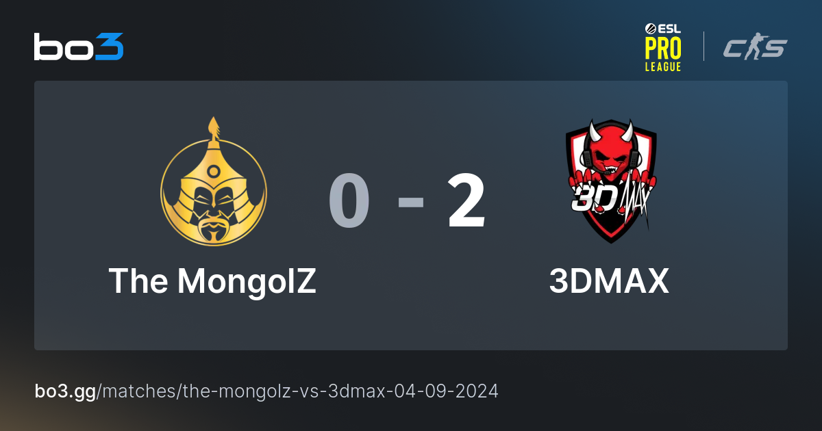 The MongolZ vs 3DMAX - CS2 Match at ESL Pro League Season 20