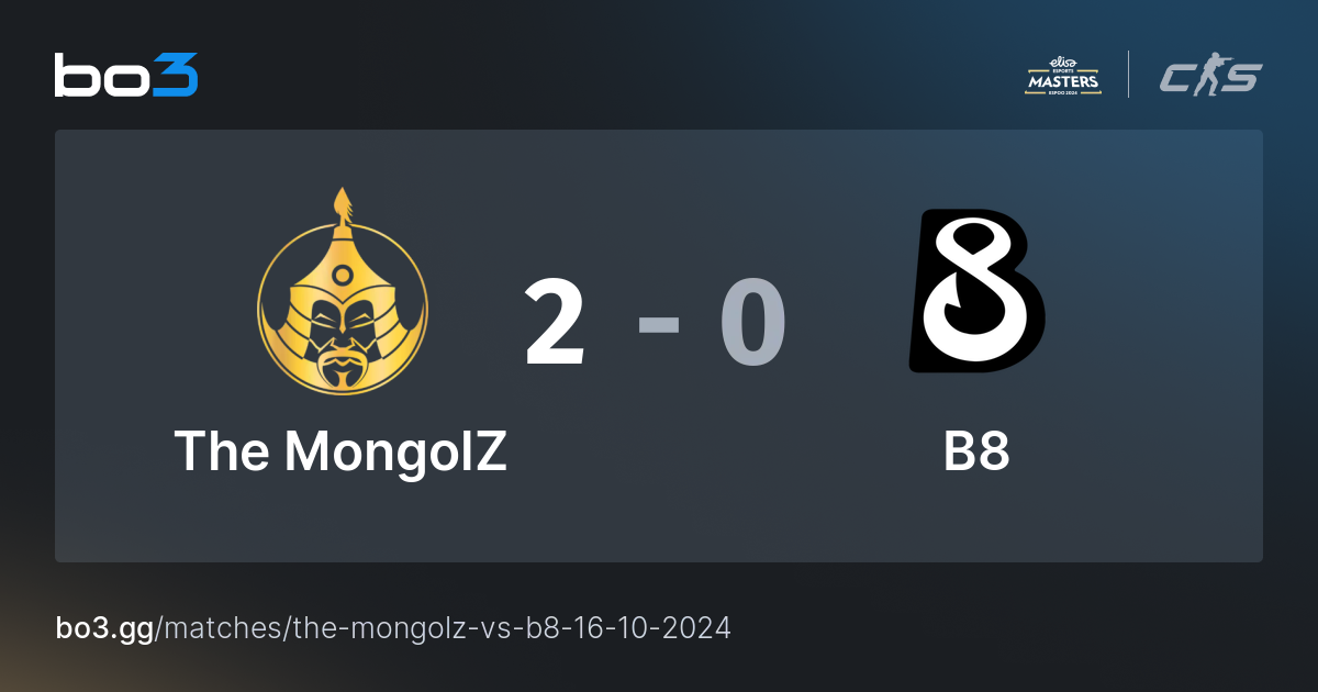 The MongolZ vs B8 - CS2 Match at Elisa Masters Espoo 2024