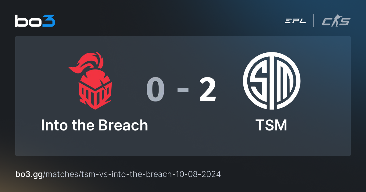 Into the Breach vs TSM - CS2 Match at European Pro League Season 19: Division 2