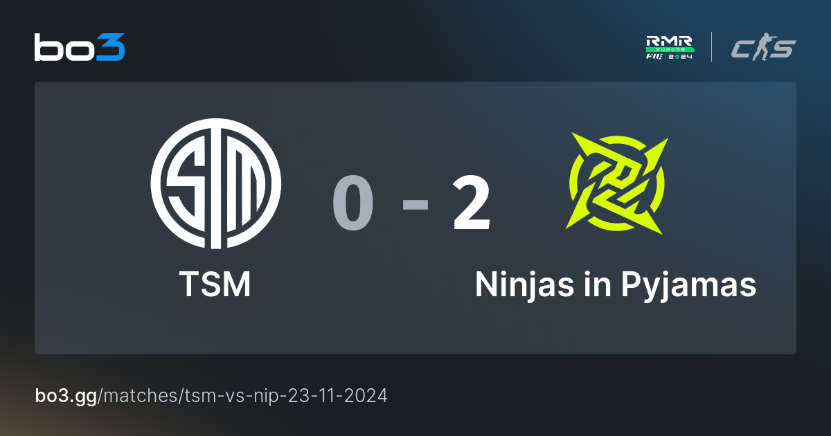 TSM vs Ninjas in Pyjamas - CS2 Match at Perfect World Shanghai Major 2024: European RMR B