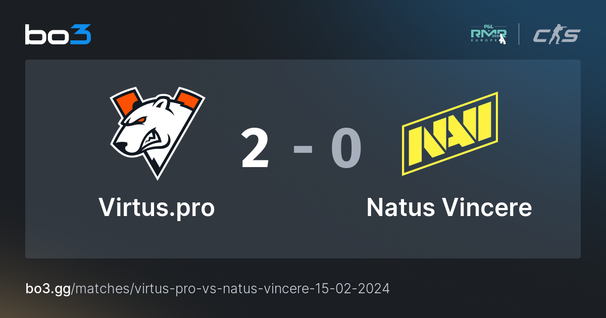 Virtus.pro vs Natus Vincere - CS2 Match at PGL Major Copenhagen 2024: European RMR A
