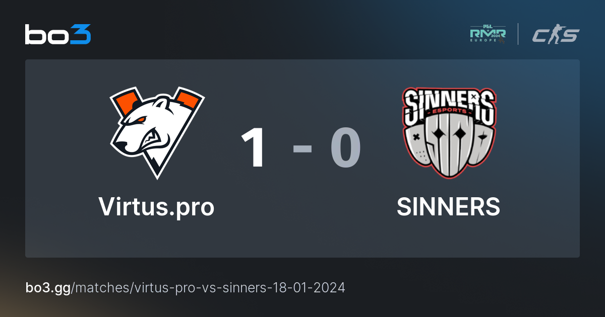 Virtus.pro vs SINNERS - CS2 Match at PGL Major Copenhagen 2024: European Qualifier A