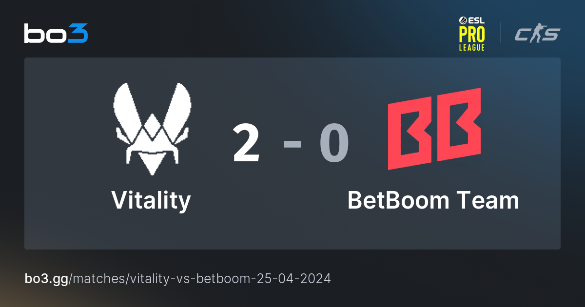 Vitality vs BetBoom - CS2 Match at ESL Pro League Season 19