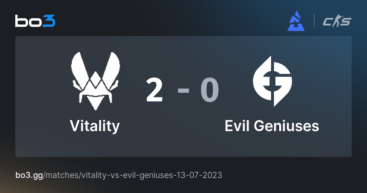 Vitality vs Evil Geniuses - CS2 Match at BLAST Premier: Fall Groups 2023
