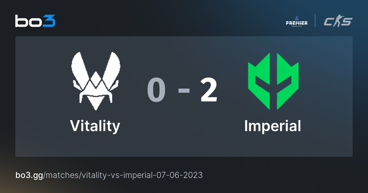 Vitality vs Imperial - CS2 Match at BLAST Premier: Spring Final 2023