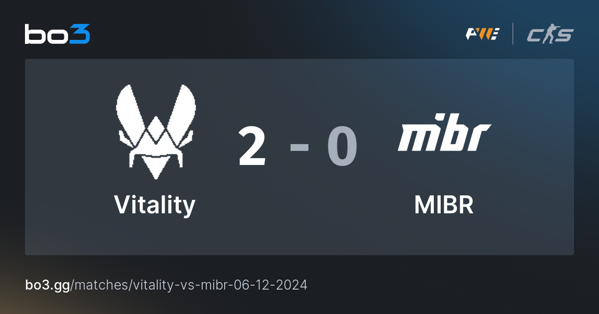 Vitality vs MIBR - CS2 Match at Perfect World Shanghai Major 2024