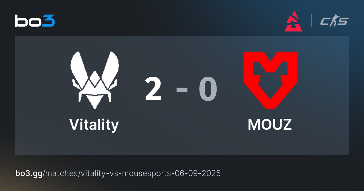 Vitality vs MOUZ - 라이브 - BLAST Open Fall 2025에서의 CS2 경기