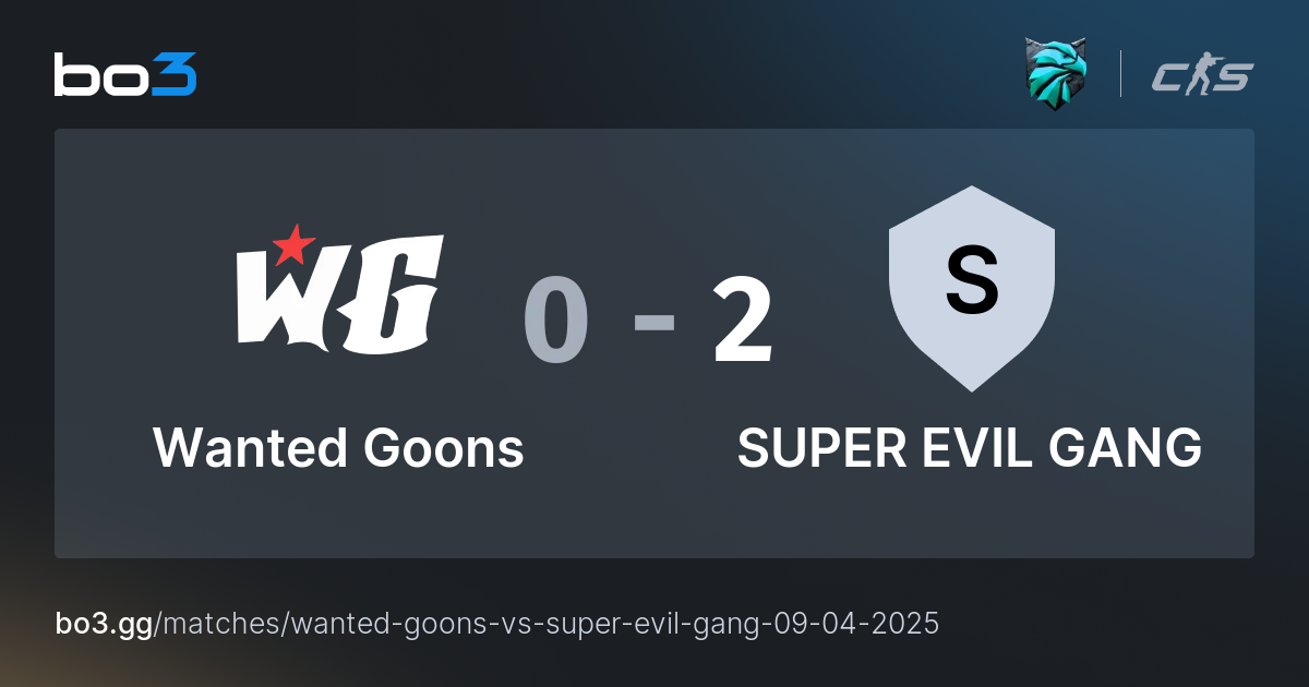Wanted Goons vs SUPER EVIL GANG - CS2 Match at Dust2.us Eagle Masters Series 1
