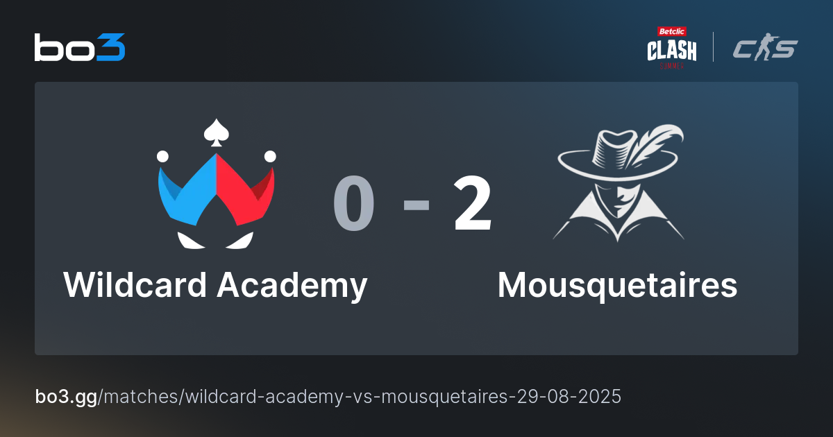 Wildcard Academy vs Mousquetaires - CS2 Match at Betclic Clash Summer: Open Qualifier