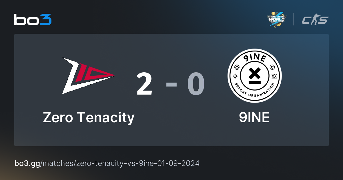 Zero Tenacity vs 9INE - CS2 Match at Thunderpick World Championship ...
