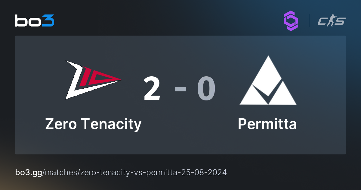 Zero Tenacity vs Permitta at Mirage stats in CS2