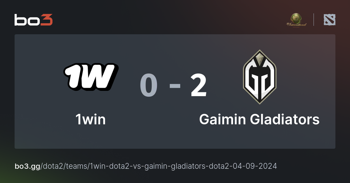 1win Team vs Gaimin Gladiators - Dota 2 – bo3.gg