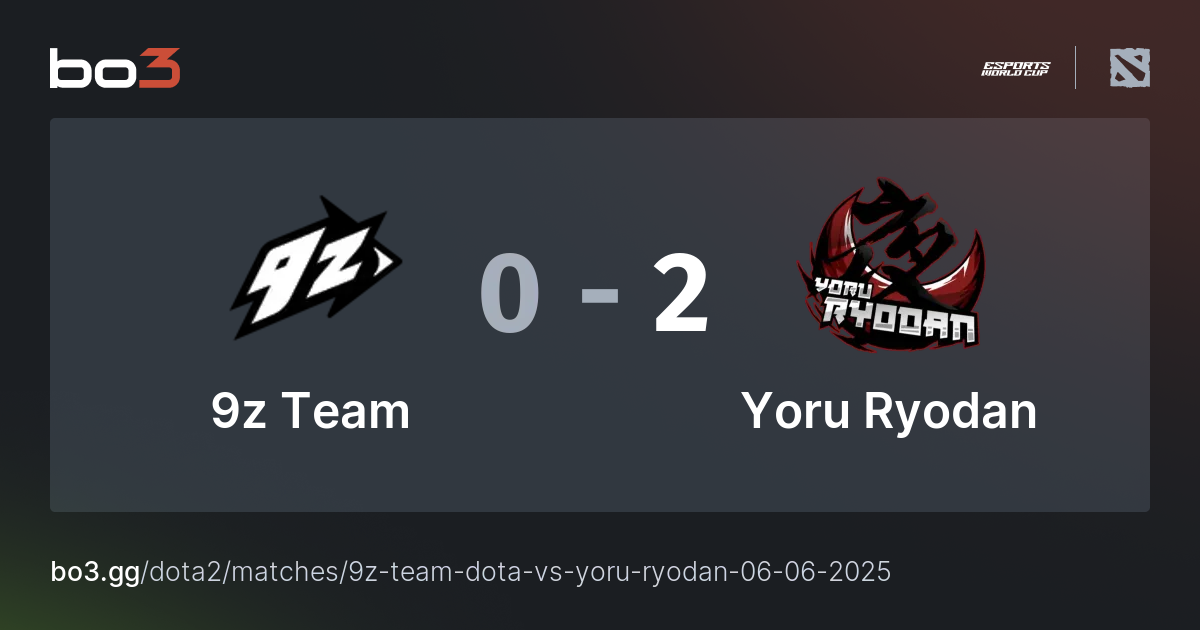 9z Team vs Yoru Ryodan - Dota 2 Live – bo3.gg