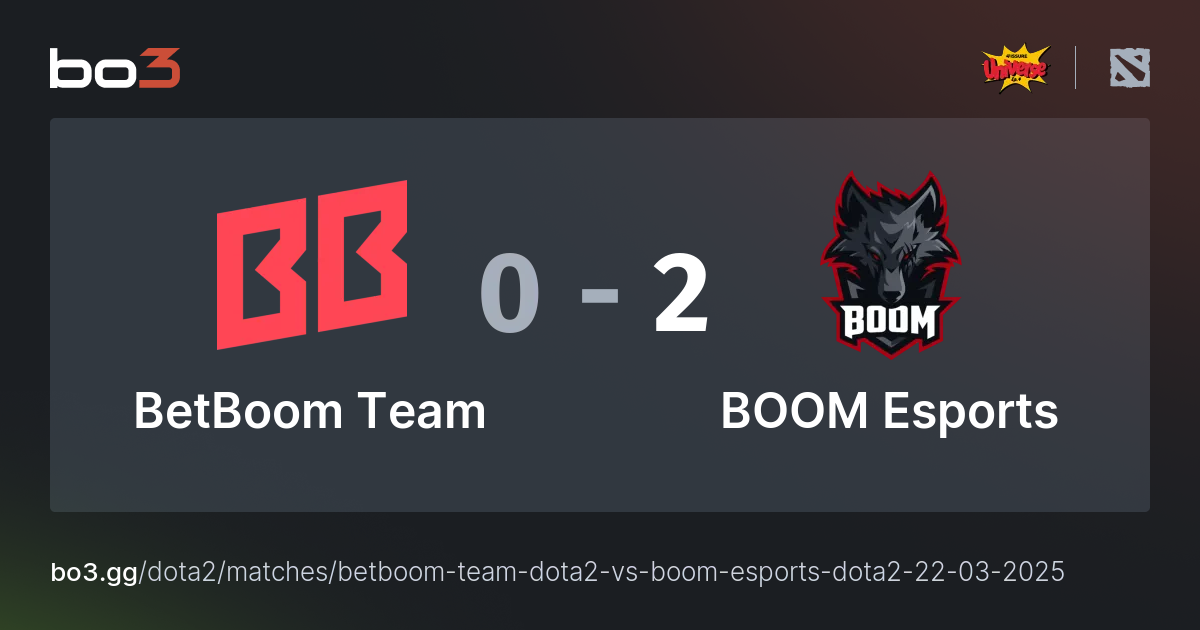 BetBoom Team vs BOOM Esports - Dota 2 – bo3.gg