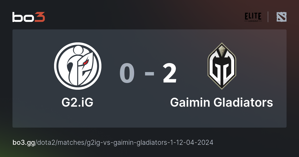 G2 x iG vs Gaimin Gladiators - Dota 2 – bo3.gg