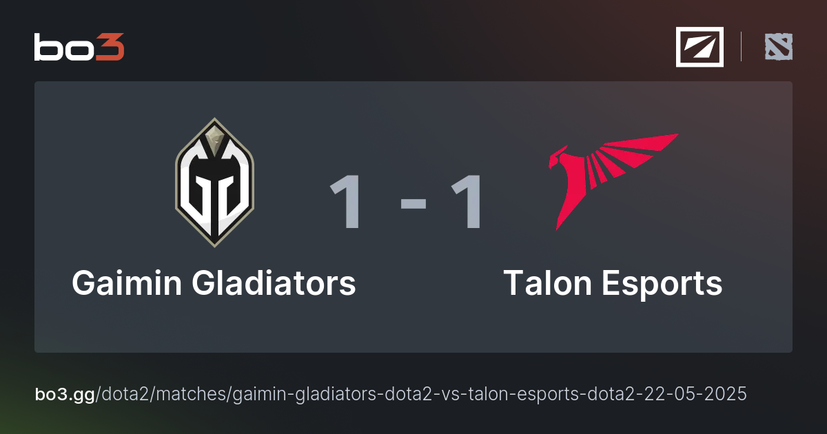 Gaimin Gladiators vs Talon Esports - Dota 2 – bo3.gg