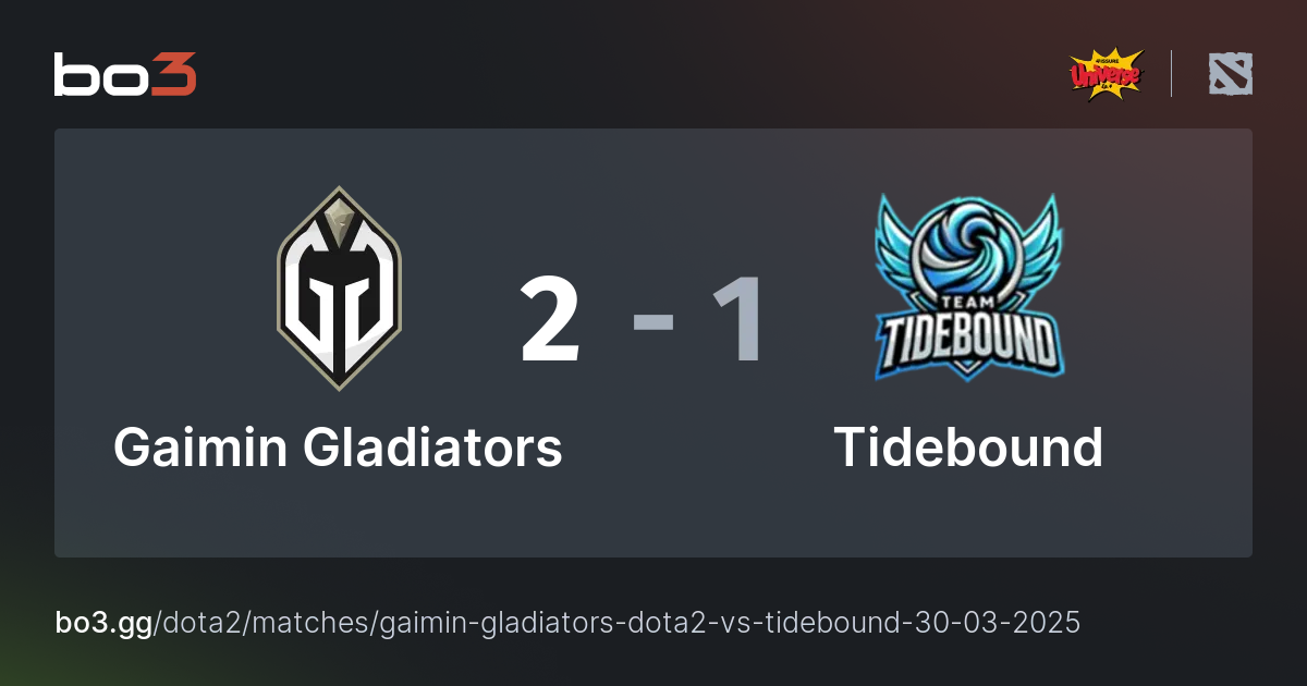 Gaimin Gladiators vs Tidebound - Dota 2 – bo3.gg