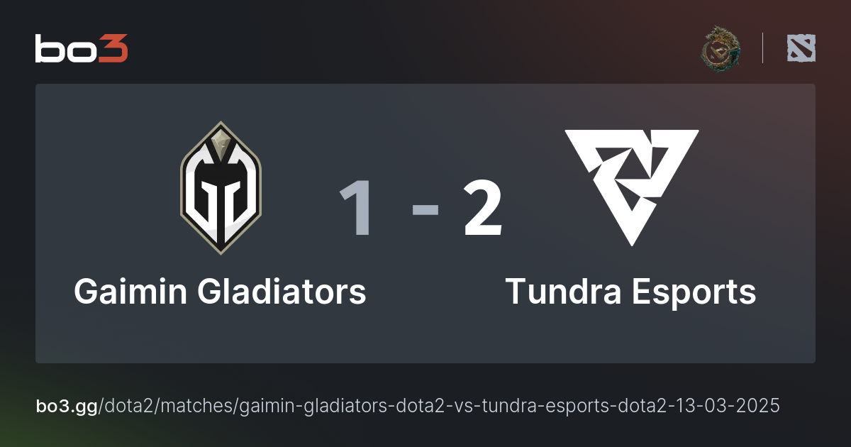 Gaimin Gladiators vs Tundra Esports - Dota 2 – bo3.gg