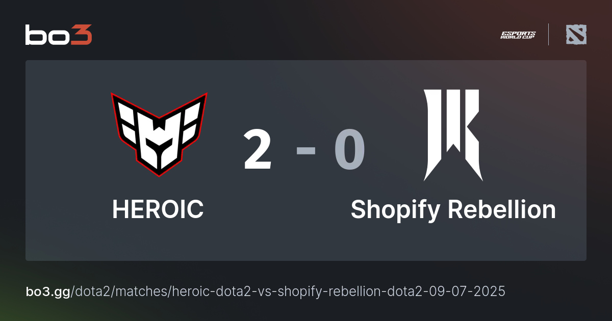 HEROIC vs Shopify Rebellion - Dota 2 – bo3.gg